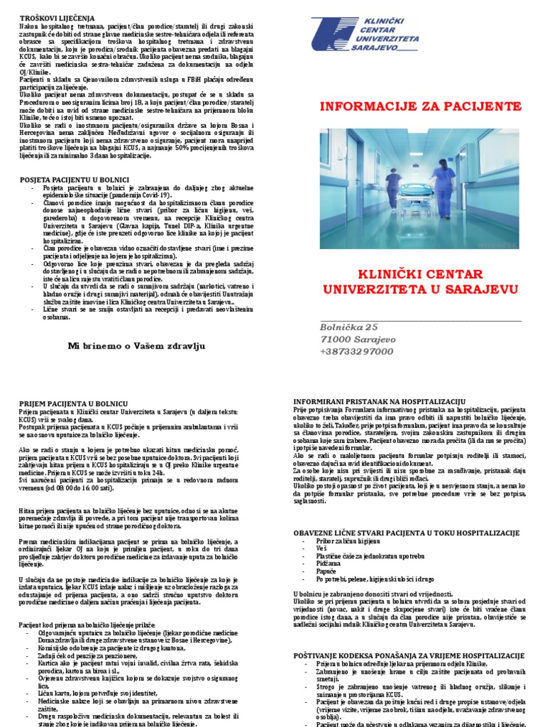 Informacije-Za-Pacijente 01.12.2021.god | PDF