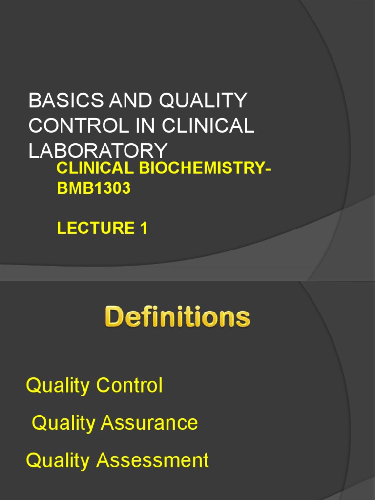 Clinical Biochemistry Lecture Nursing | PDF | Quality Assurance ...