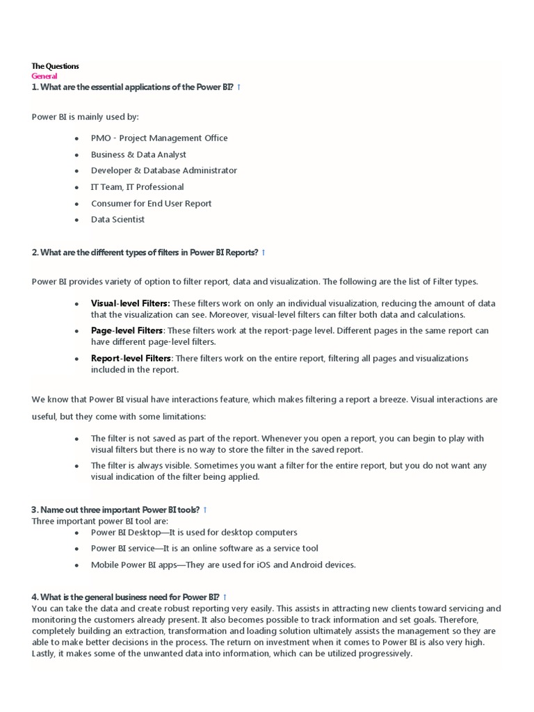 Power BI Interview Question | PDF | Databases | Microsoft Excel