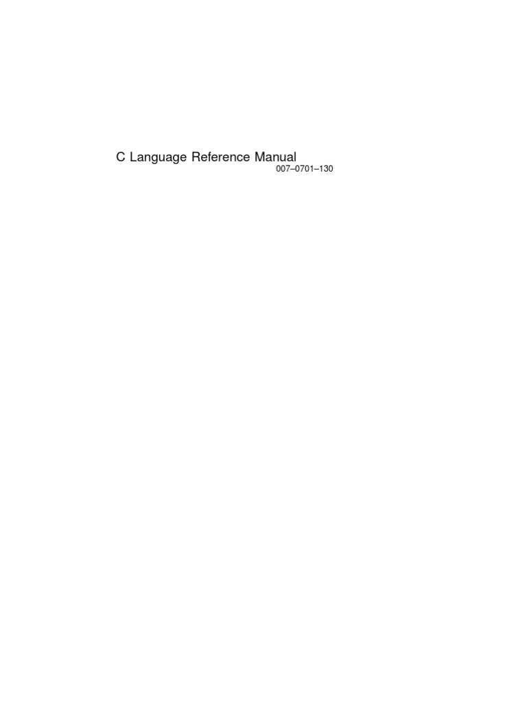 C ReferenceManual | PDF | C (Programming Language) | Scope (Computer ...