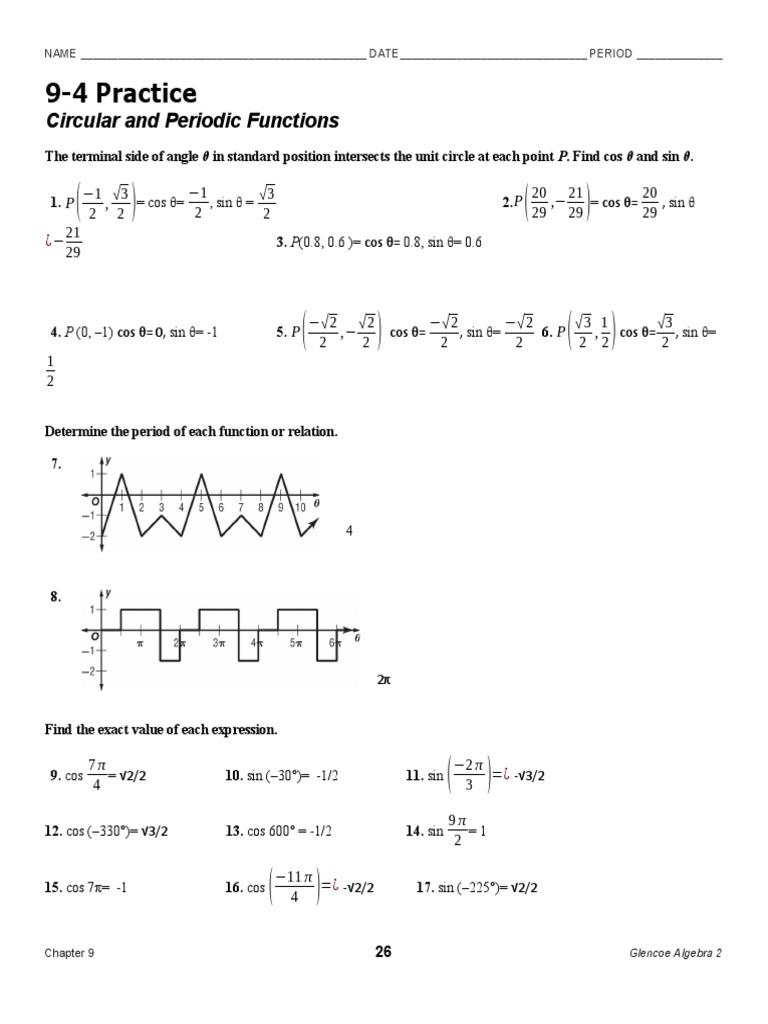Alejandro Math Circular - and - Periodic - Functions | PDF | Sine ...