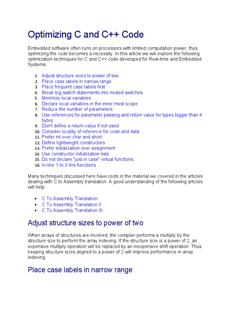 Optimizing C and C | PDF | Programming | Constructor (Object Oriented Programming)