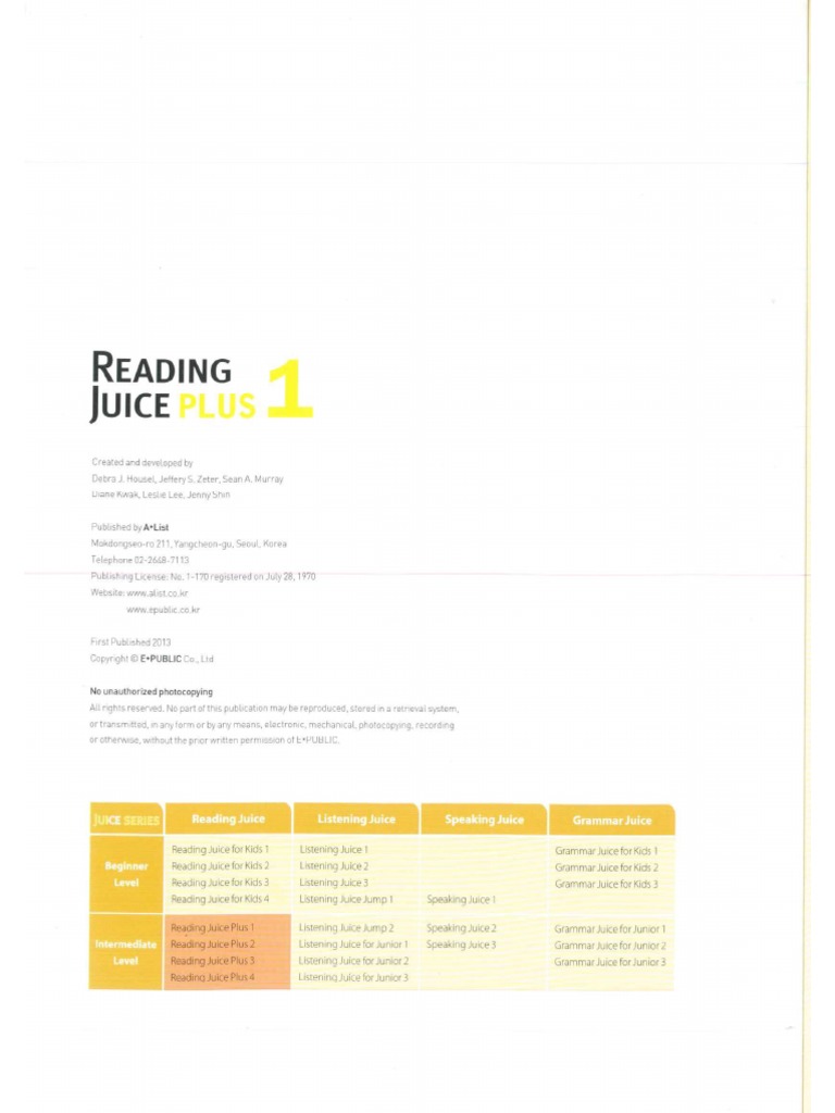 Reading Juice Plus 1 Libro | PDF