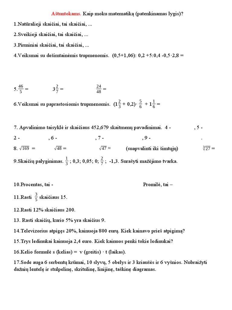 Kaip Moku Matematika | PDF
