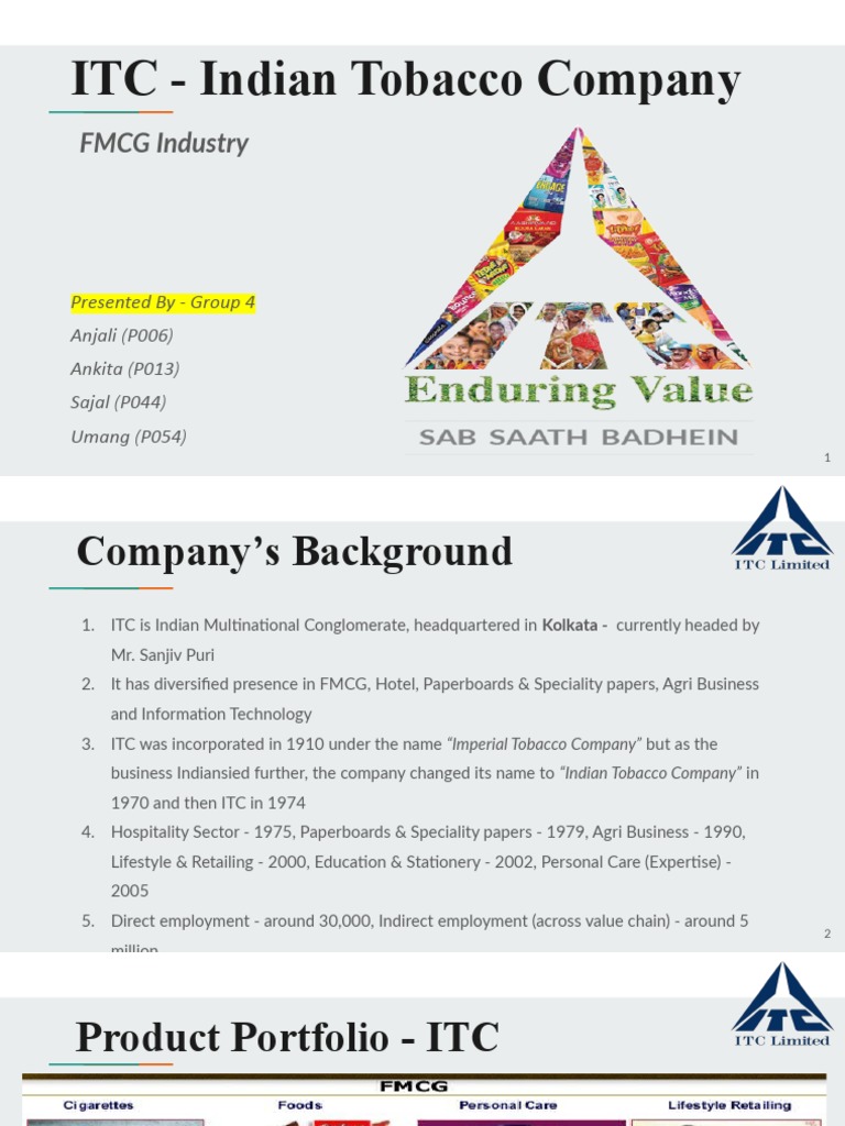 ITC - Indian Tobacco Company: FMCG Industry | PDF | Brand | Procter & Gamble