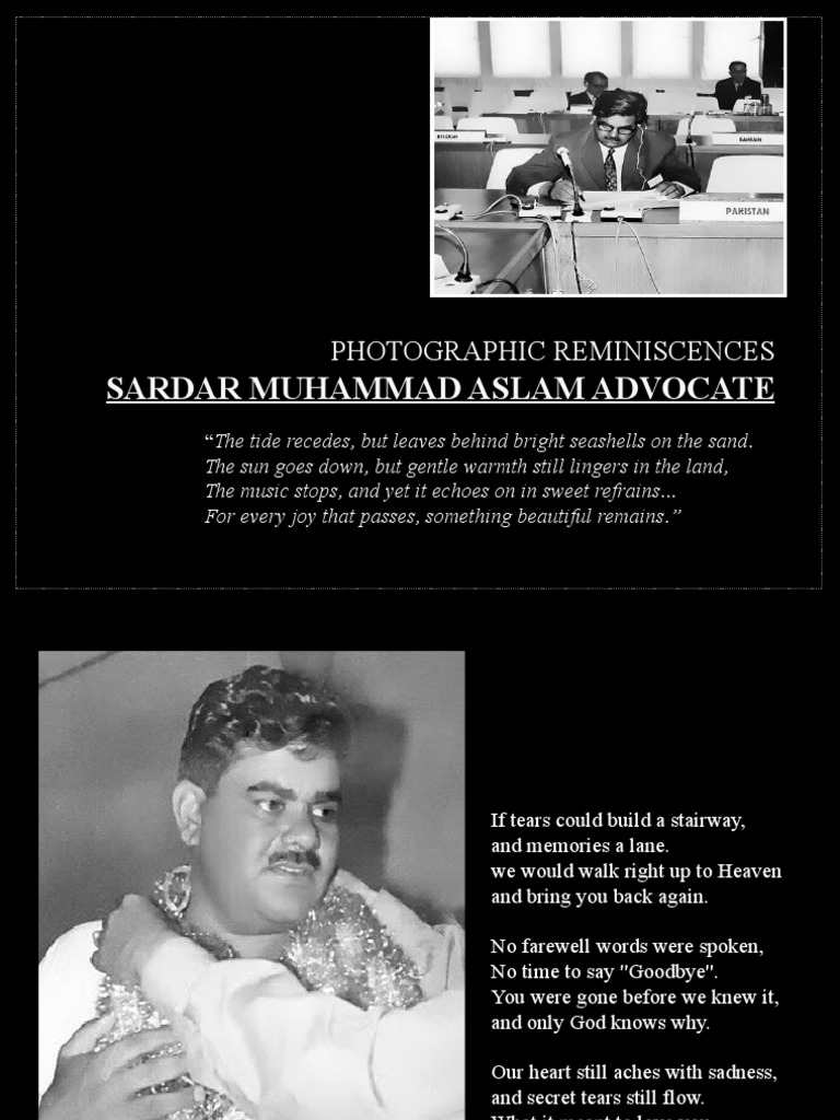 Remembrance of Sardar Muhammad Aslam | PDF | Poetry