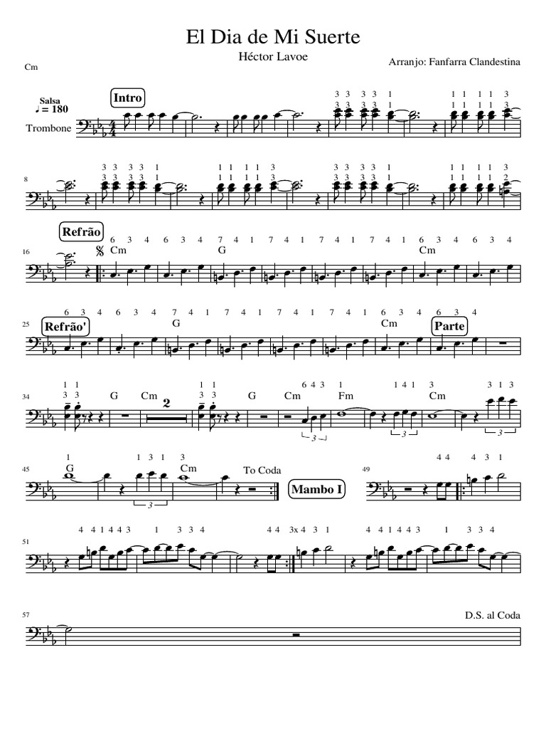 Dia de Mi Suerte2 Trombone | PDF