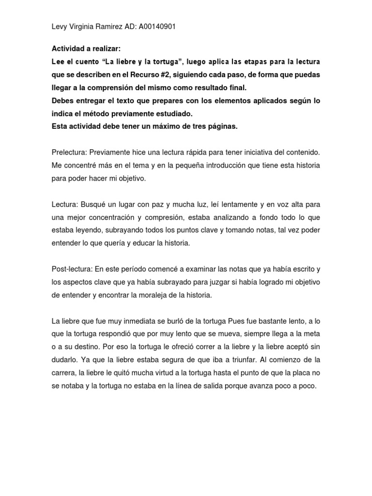 Ramirez Levy Virfginia. Momentos o Etapas de La Lectura | PDF