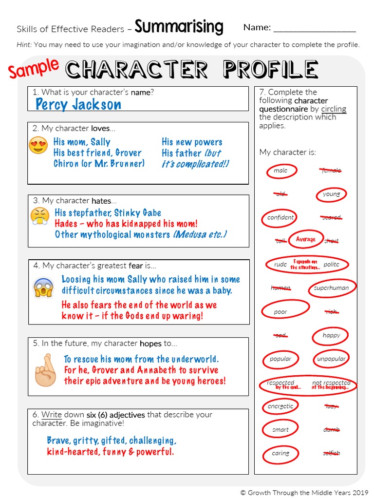 Character Profile: Sample | PDF