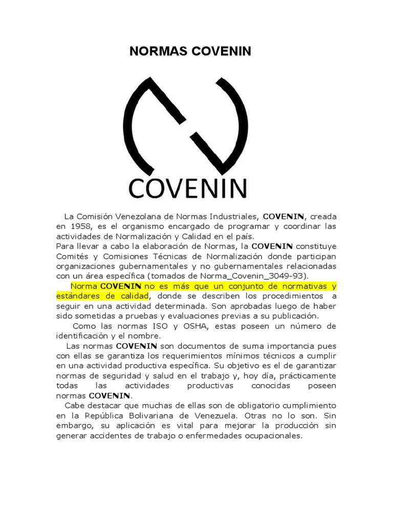 Normas Covenin | PDF