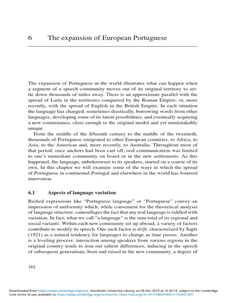 Evolution of Portuguese Language Variants | PDF | Portuguese Language ...