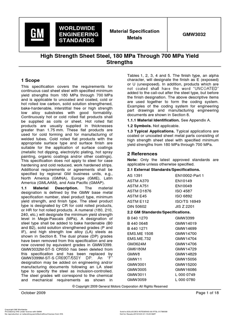 High Strength Sheet Steel, 180 Mpa Through 700 Mpa Yield Strengths ...