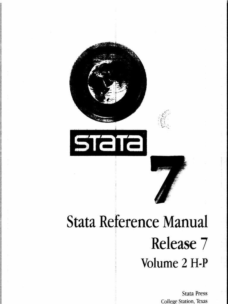 Stata - Stata 7 - Stata Reference Manual Release 7 4 Volume Set (2001 ...