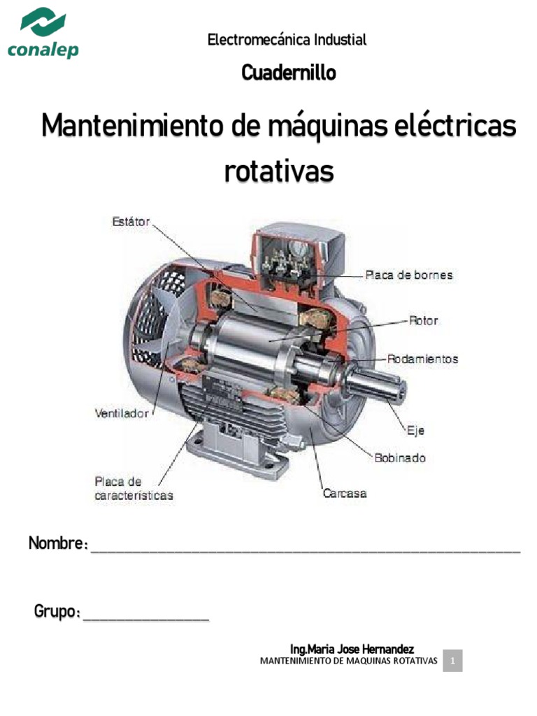 Cuadernilllo Mantenimiento A Maquinas Rotativas | PDF | Motor eléctrico | Inductor