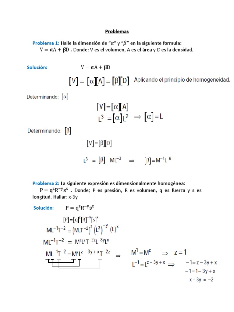Semana 02 4 Problemas Resueltos de Análisis Dimensional | PDF