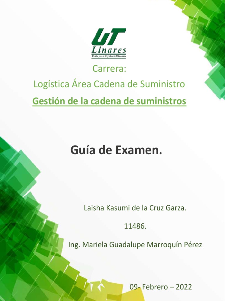 Guía de examen sobre conceptos básicos de la cadena de suministro y logística de almacenamiento ...