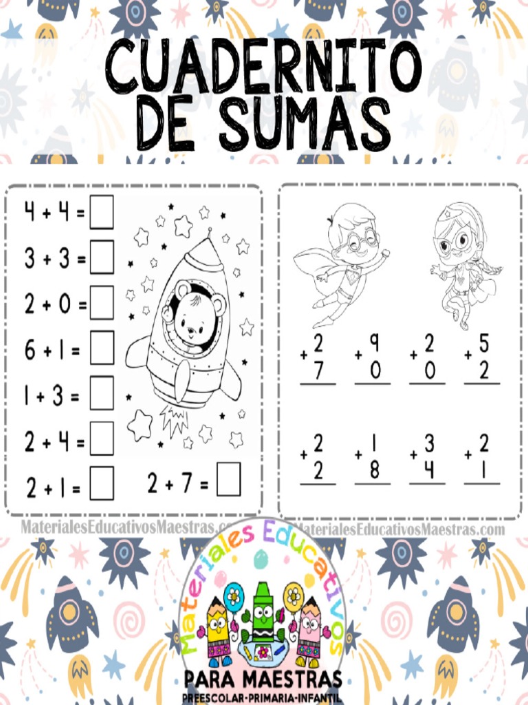 Cuadernito para Practicar Las Sumas Por Materiales Educativos Maestras ...