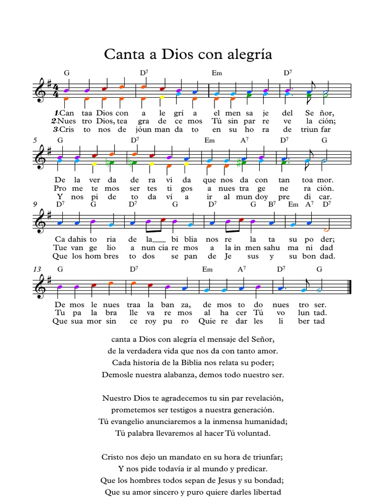 Canta A Dios Con Alegria G | PDF | Teología sistemática | Concepciones de dios