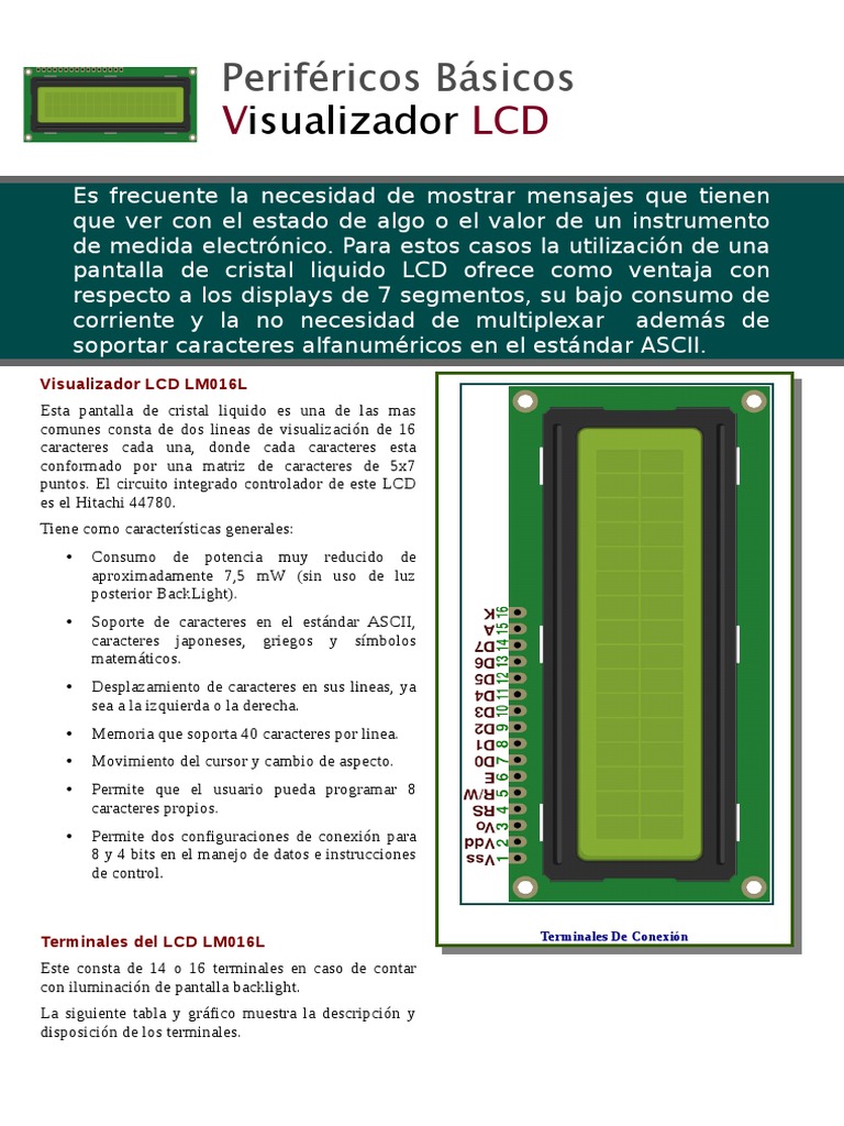 Visualizador LCD LM016L | PDF | Pantalla de cristal líquido | Terminal de computadora