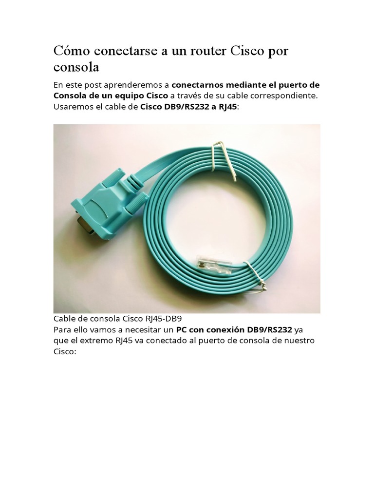 Cómo Conectarse a Un Router Cisco Por Consola | PDF