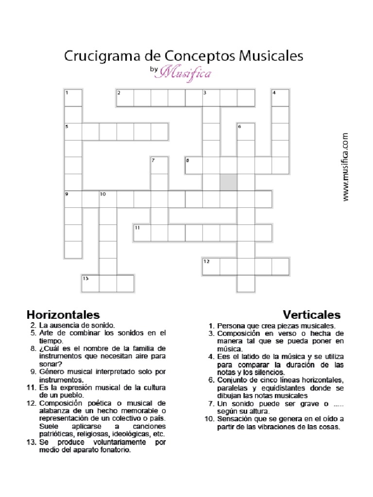 Crucigrama Artes 1 | PDF