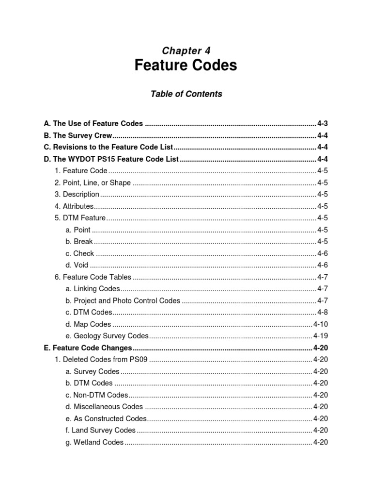 Feature Codes | PDF | Surveying | Earth Sciences