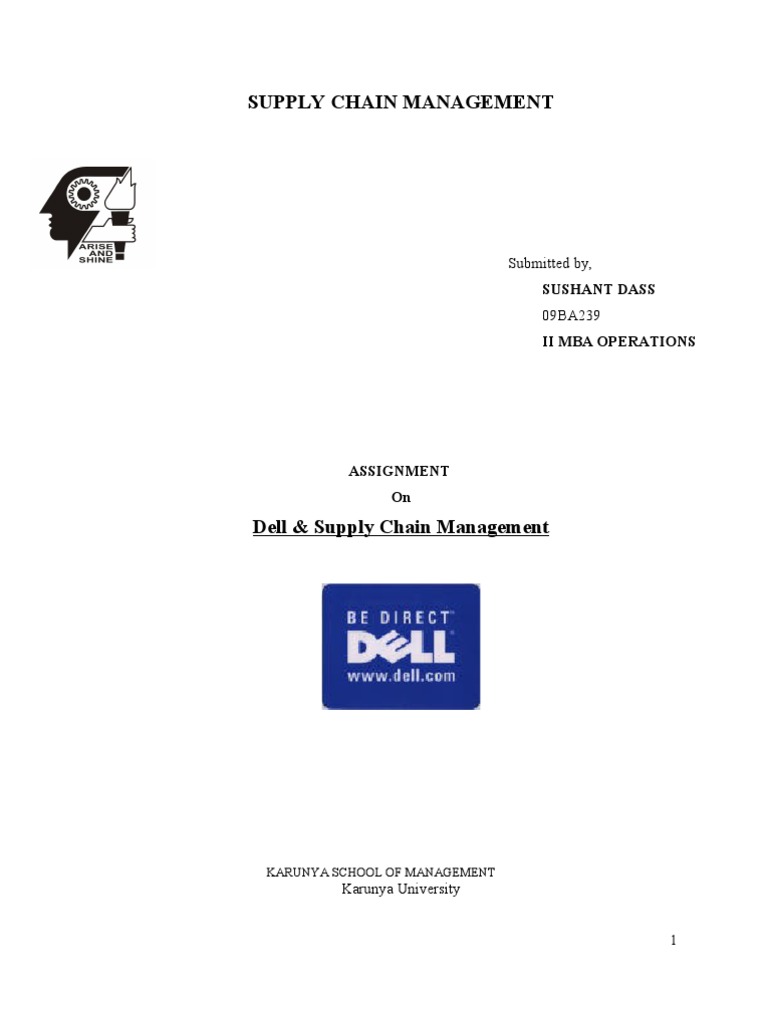 SCM | PDF | Dell | Supply Chain