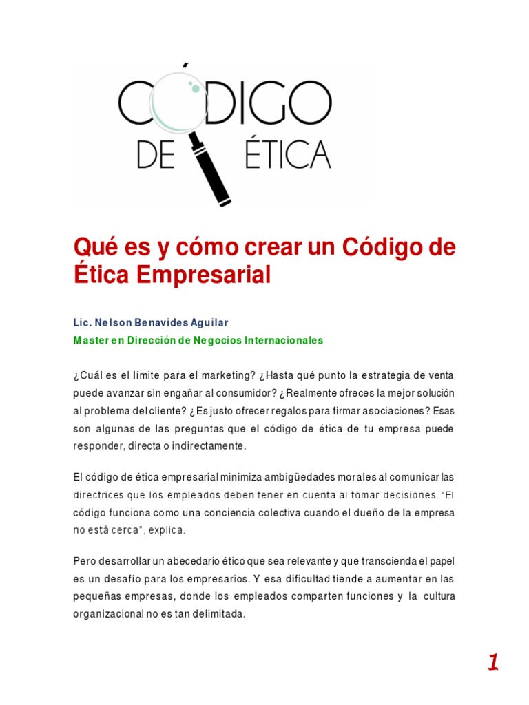Codigo de Etica Empresarial NBA PDF | PDF | Business | Comportamiento