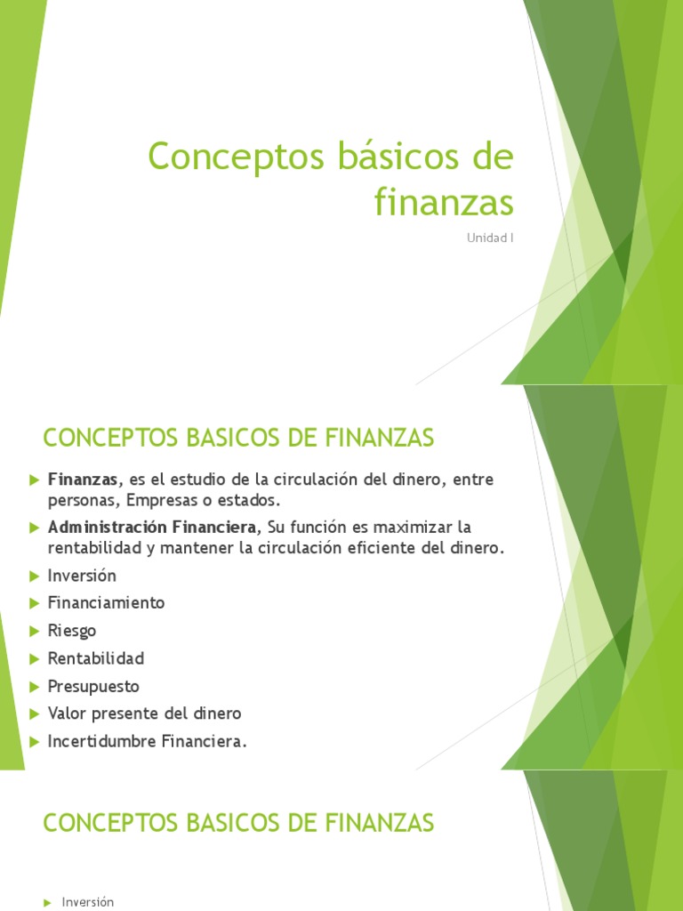 1) CONCEPTOS BASICOS DE FINANZAS Unidad 1 | PDF | Business | Dinero
