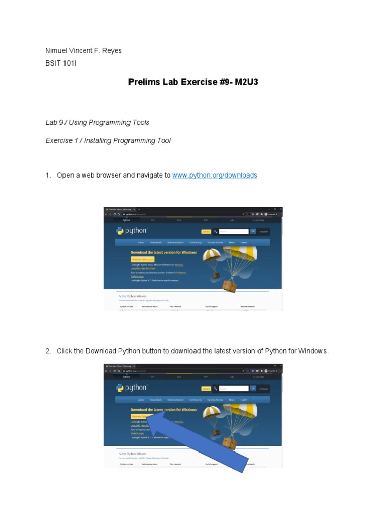 Prelims Lab Exercise #9 - M2U3 | Download Free PDF | Subroutine | Variable (Computer Science)