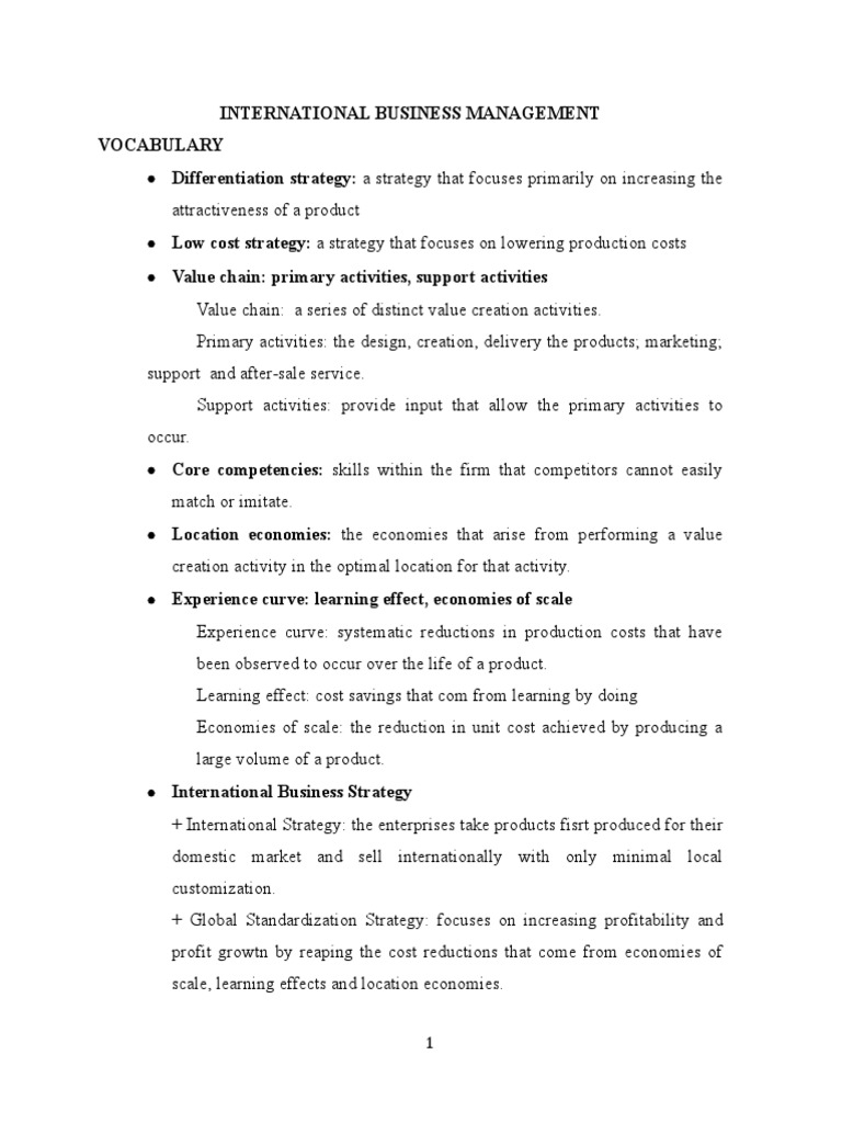 International Business Management Terms | PDF | Takeover | Mergers And ...