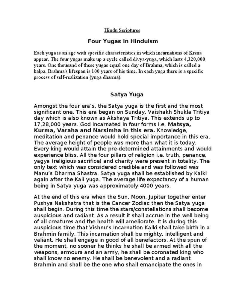 Yugas | PDF | Hindu Mythology | Hindu Theology