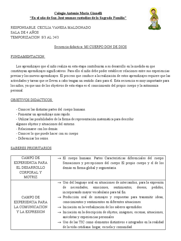 Secuencia Mi Cuerpo 2021 | PDF