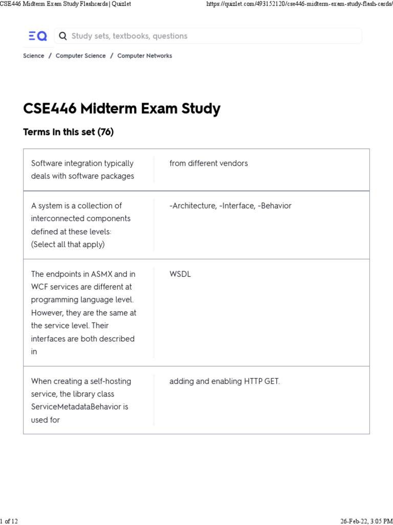 CSE446 Midterm Exam Study Flashcards Quizlet | PDF | Windows Communication Foundation ...