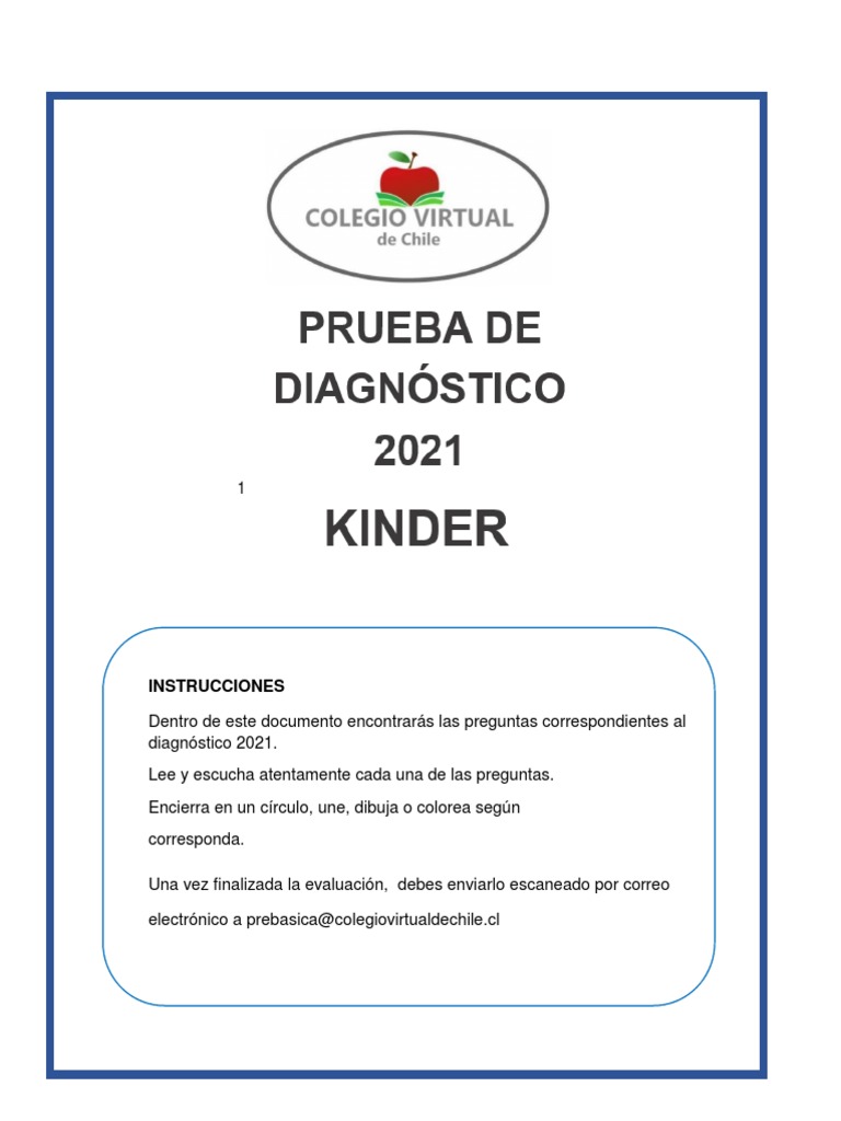 Evaluación Diagnóstica Pre Kinder 2021 | PDF | Color