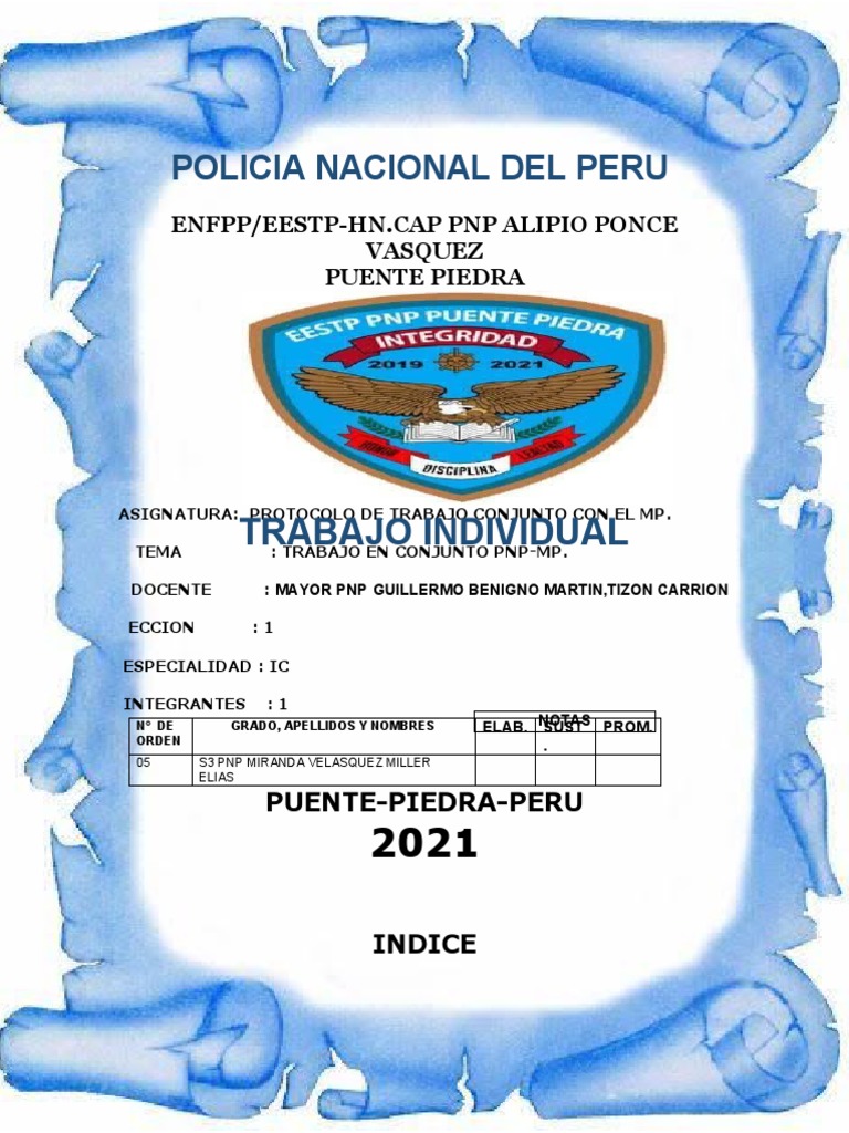 Protocolo MP-PNP | PDF | Policía | Derecho penal