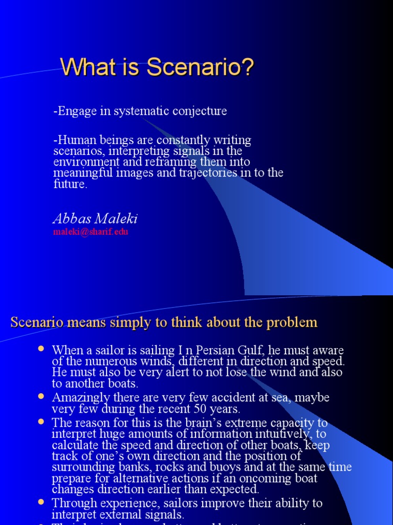 What Is Scenario | PDF | Cognitive Science | Scenario Planning