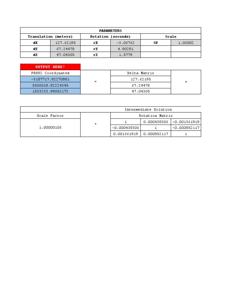 PRS92 to WGS84 Coordinate Conversion | PDF | Latitude | Mathematical ...