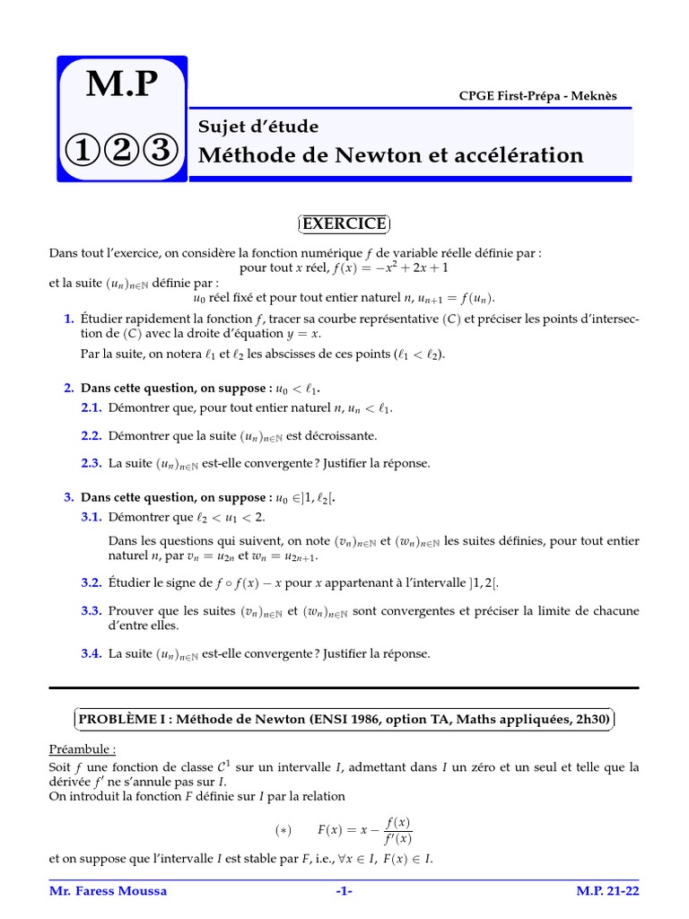 Methode de Newton | PDF | Limite (mathématiques) | Mathématiques