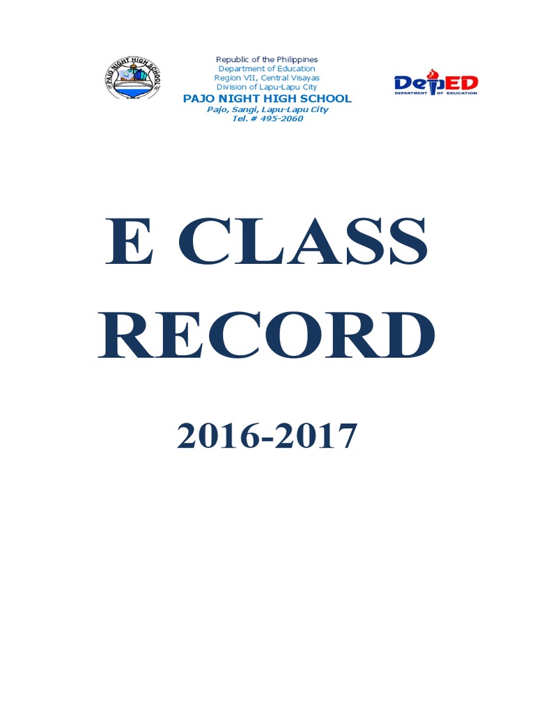E Class Record: Pajo Night High School | PDF