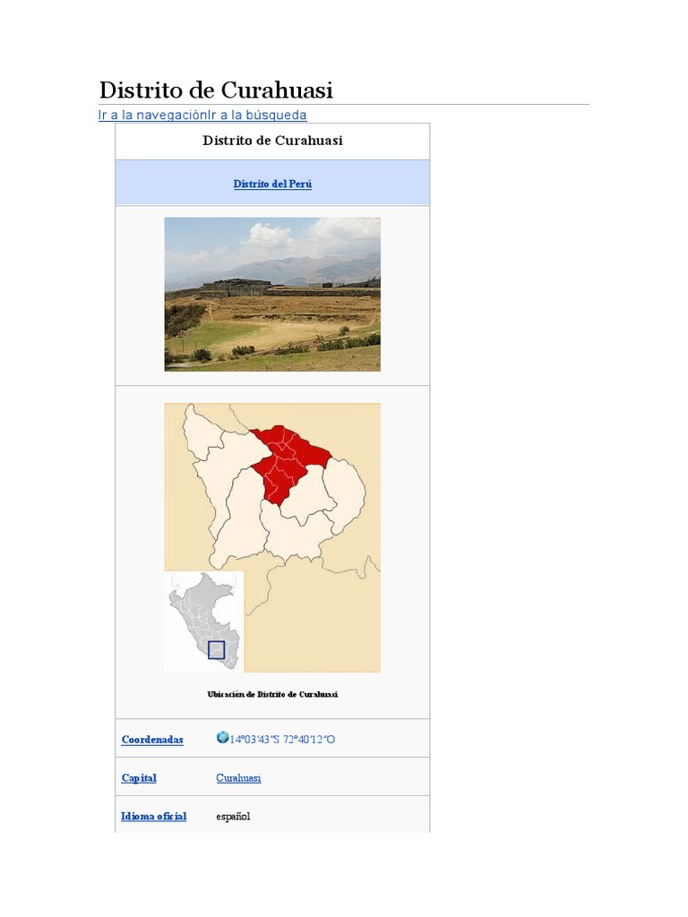 Distrito de Curahuasi | PDF