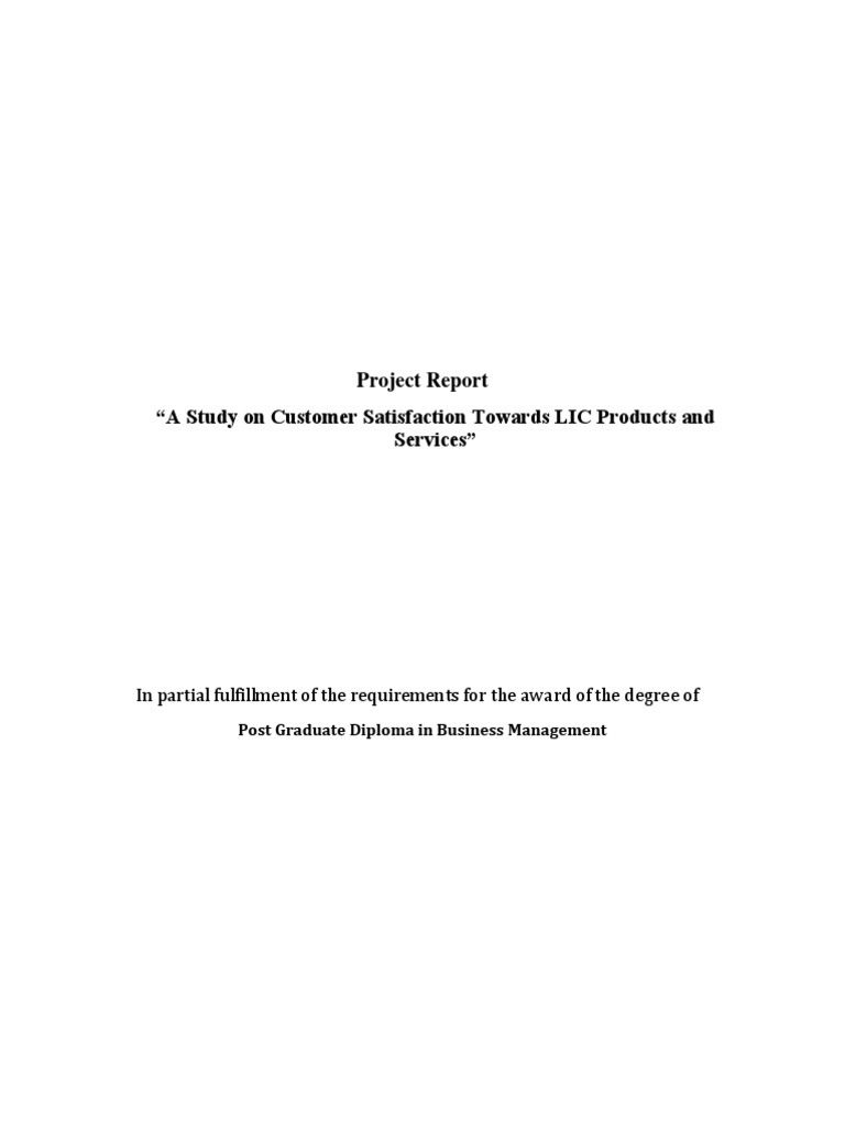 Understanding Customer Satisfaction with LIC Products and Services ...
