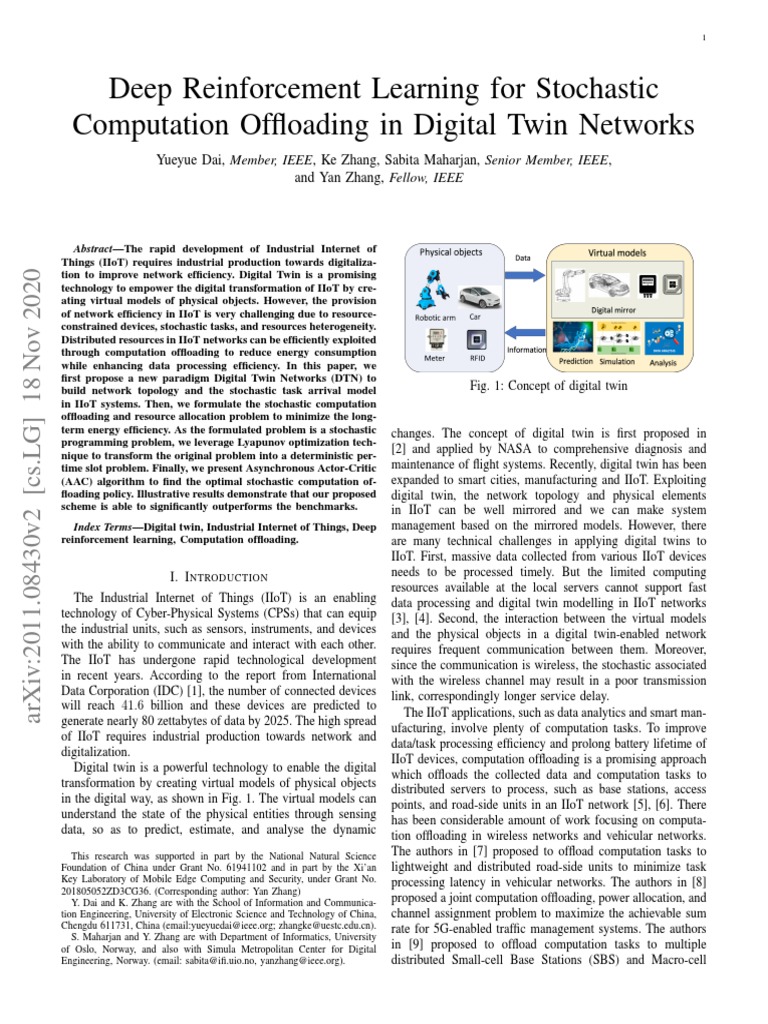 Stochastic Computation Offloading In Digital Twins 2011 08430 Pdf