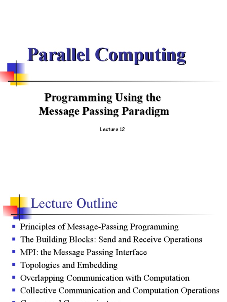 L12-Principles of Message Passing1 | PDF | Message Passing Interface | Parallel Computing