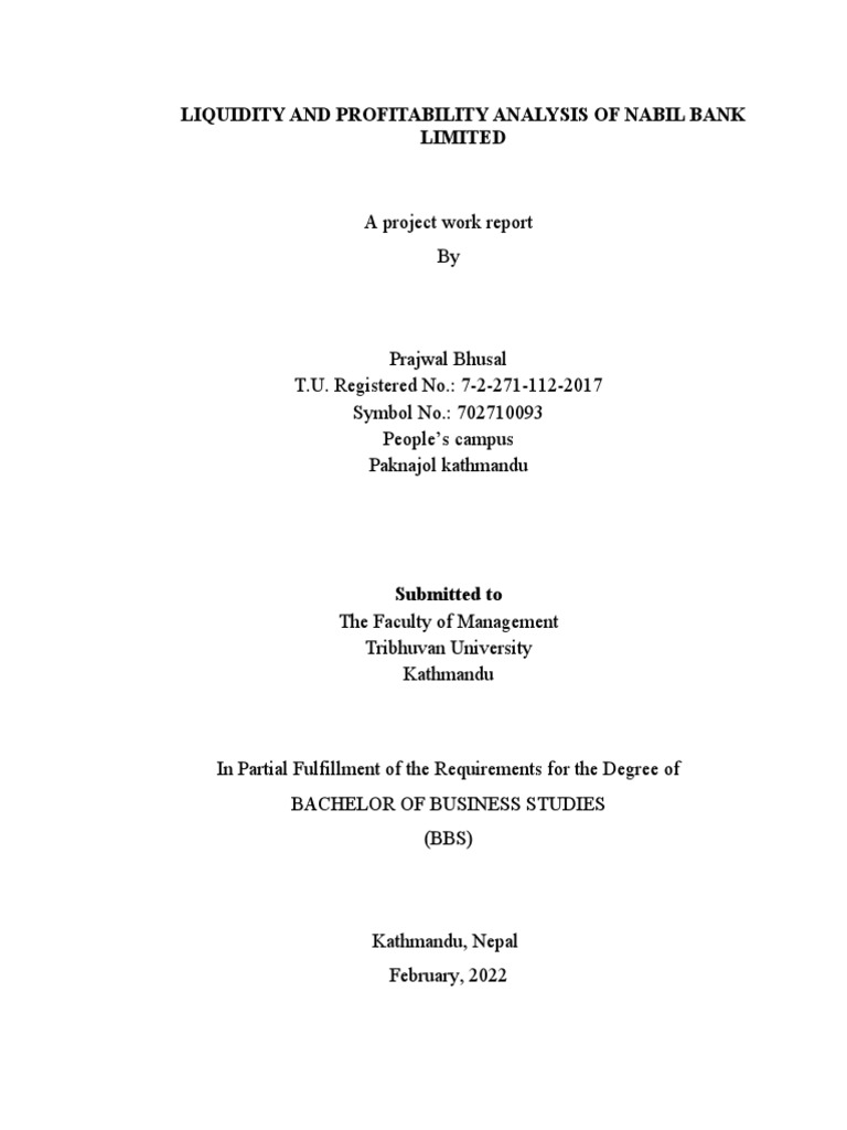 Nabil Bank Report | PDF | Market Liquidity | Banks