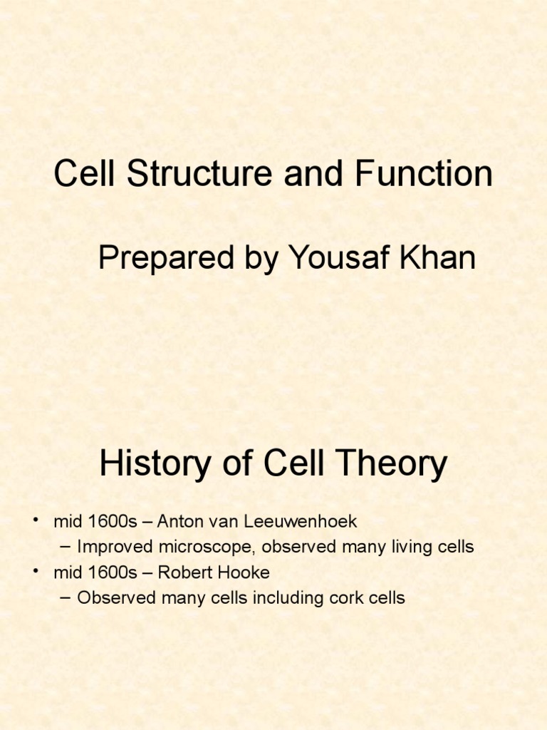 Cell Structure and Function | PDF | Cell (Biology) | Cell Membrane