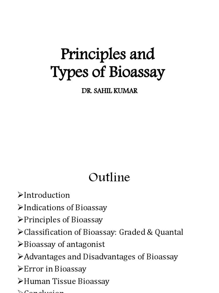 Principles Types of Bioassay | PDF | Bioassay | Assay