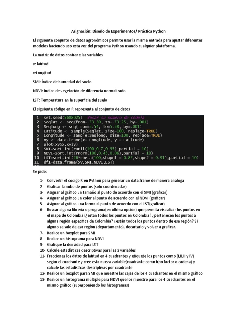 Asignación Python | PDF | Regresión lineal | Python (lenguaje de programación)