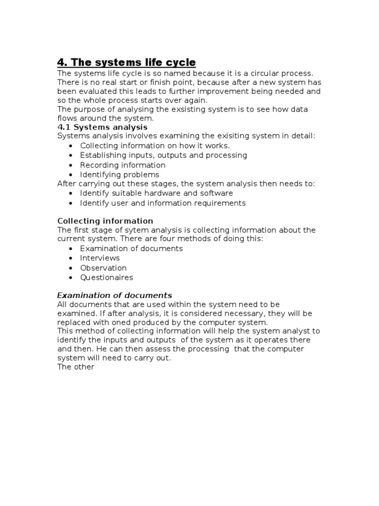 Systems Life Cycle Overview | PDF