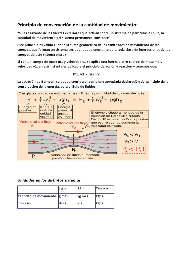 Principio de Conservación de La Cantidad de Movimiento | PDF